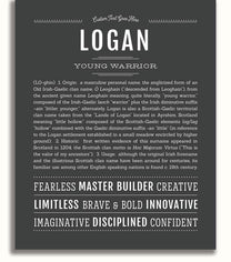 Logan (male) | Name Art Print – Name Stories