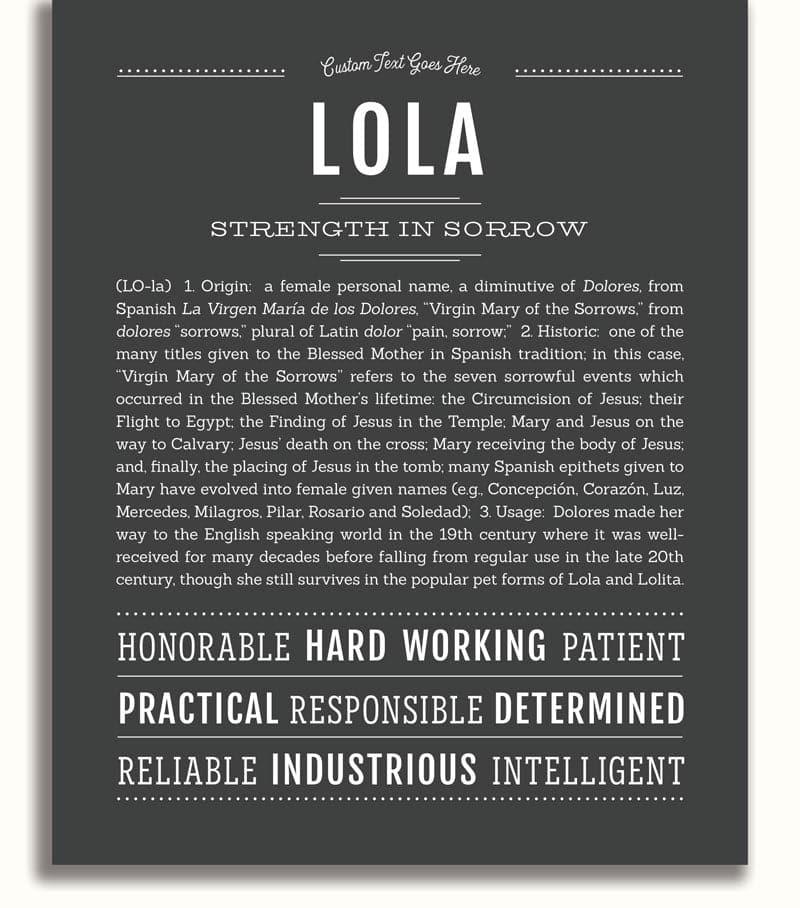 Lola | Name Art Print – Name Stories