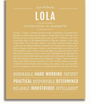 Lola Personalized Name Meaning Art Prints – Name Stories