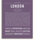 London Personalized Name Meaning Art Prints – Name Stories