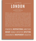 London Personalized Name Meaning Art Prints – Name Stories