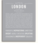 London Personalized Name Meaning Art Prints – Name Stories