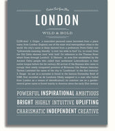 London Personalized Name Meaning Art Prints – Name Stories