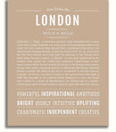 London Personalized Name Meaning Art Prints – Name Stories