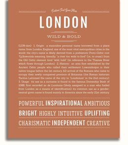 Name Stories® | Personalized Name Meaning Art Prints – London