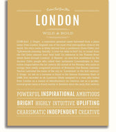 London Personalized Name Meaning Art Prints – Name Stories