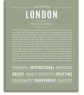 London Personalized Name Meaning Art Prints – Name Stories