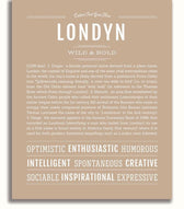 Londyn Personalized Name Meaning Art Prints – Name Stories