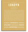 Londyn Personalized Name Meaning Art Prints – Name Stories