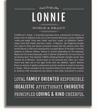 Lonnie | Name Art Print – Name Stories