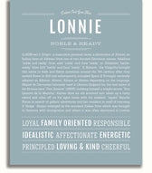 Lonnie Personalized Name Meaning Art Prints – Name Stories
