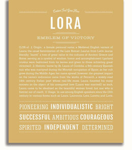Lora | Name Art Print – Name Stories