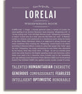 Lorelai Personalized Name Meaning Art Prints – Name Stories