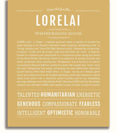 Lorelai Personalized Name Meaning Art Prints – Name Stories