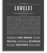 Lorelei Personalized Name Meaning Art Prints – Name Stories