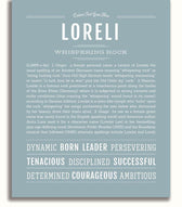 Loreli Personalized Name Meaning Art Prints – Name Stories