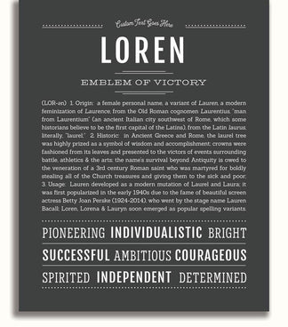 Loren | Name Art Print – Name Stories