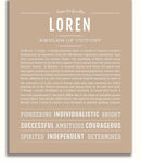 Loren | Name Art Print – Name Stories