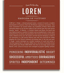 Loren | Name Art Print – Name Stories