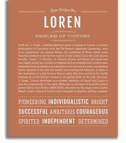 Loren | Name Art Print – Name Stories