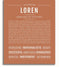 Loren | Name Art Print – Name Stories