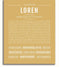 Loren | Name Art Print – Name Stories