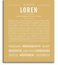 Loren | Name Art Print – Name Stories