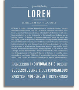 Loren | Name Art Print – Name Stories