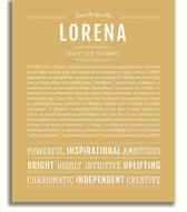 Lorena Personalized Name Meaning Art Prints – Name Stories