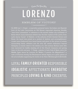 Lorenzo | Name Art Print – Name Stories