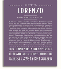 Lorenzo | Name Art Print – Name Stories