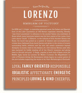 Lorenzo Personalized Name Meaning Art Prints – Name Stories