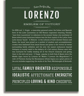 Lorenzo Personalized Name Meaning Art Prints – Name Stories