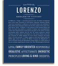 Lorenzo Personalized Name Meaning Art Prints – Name Stories
