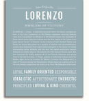 Lorenzo Personalized Name Meaning Art Prints – Name Stories