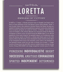 Loretta | Name Art Print - Personalized Custom Gifts – Name Stories
