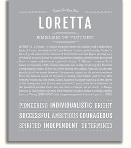 Loretta | Name Art Print – Name Stories