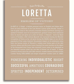 Loretta | Name Art Print – Name Stories