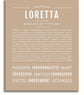 Loretta | Name Art Print – Name Stories