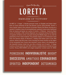 Loretta | Name Art Print – Name Stories