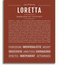 Loretta Personalized Name Meaning Art Prints – Name Stories