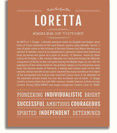 Loretta Personalized Name Meaning Art Prints – Name Stories