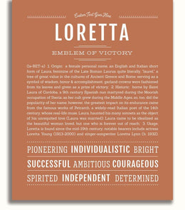 Loretta | Name Art Print – Name Stories