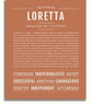 Loretta Personalized Name Meaning Art Prints – Name Stories