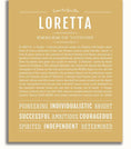 Loretta | Name Art Print - Personalized Custom Gifts – Name Stories