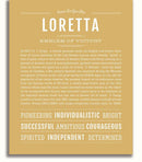Loretta | Name Art Print – Name Stories