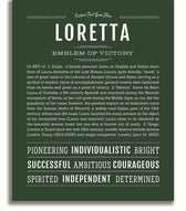 Loretta Personalized Name Meaning Art Prints – Name Stories