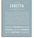 Loretta | Name Art Print - Personalized Custom Gifts – Name Stories