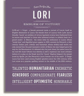 Lori | Name Art Print – Name Stories
