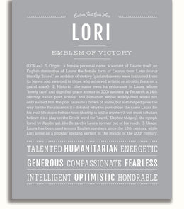 Lori | Name Art Print – Name Stories